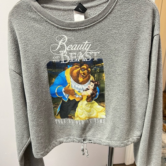 Disney | Sweaters | Disney Gray Crew Neck Sweater Beauty And The Beast ...